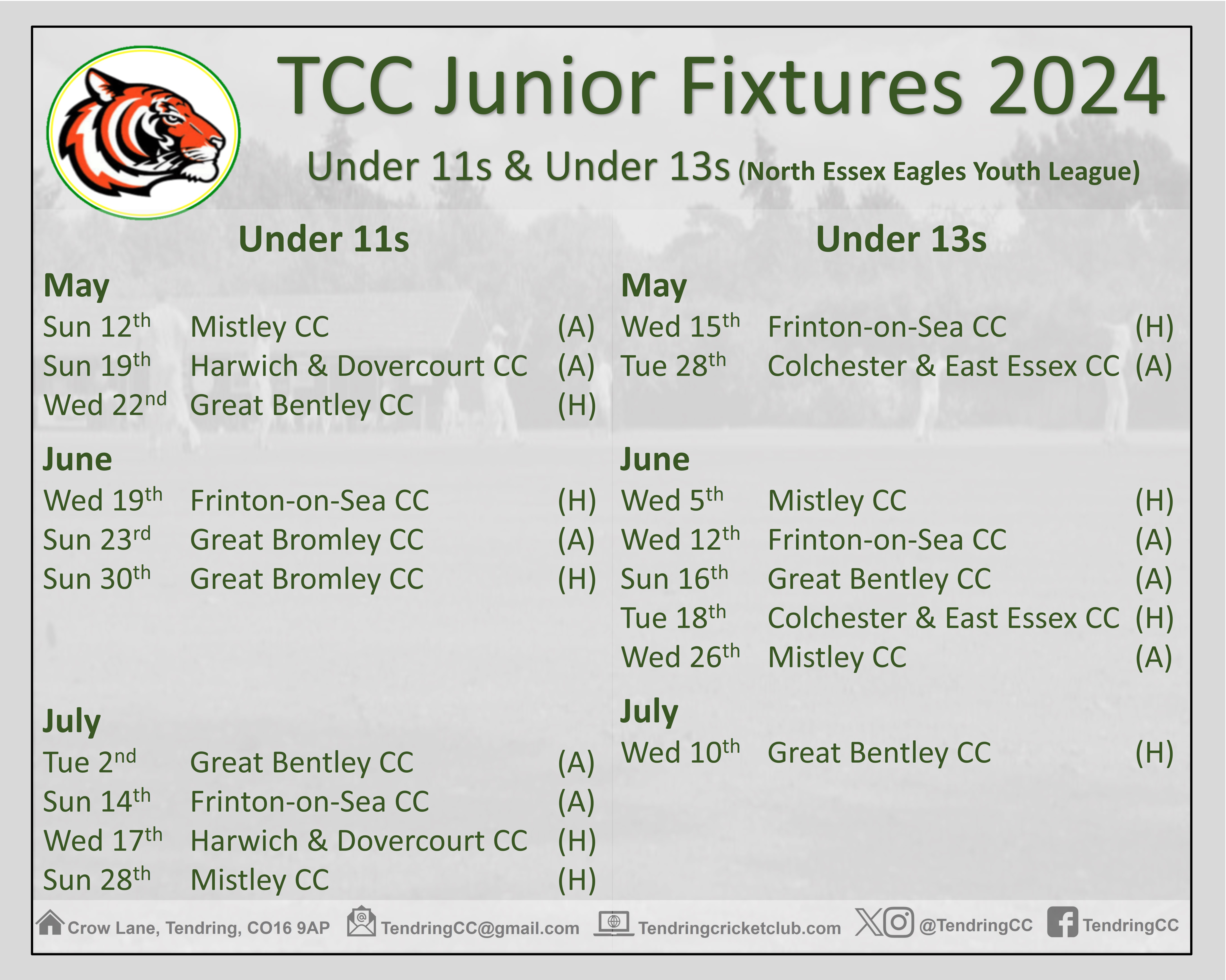 Junior Fixtures – Tendring Cricket Club