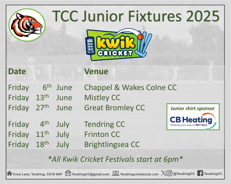 Junior Fixtures – Tendring Cricket Club