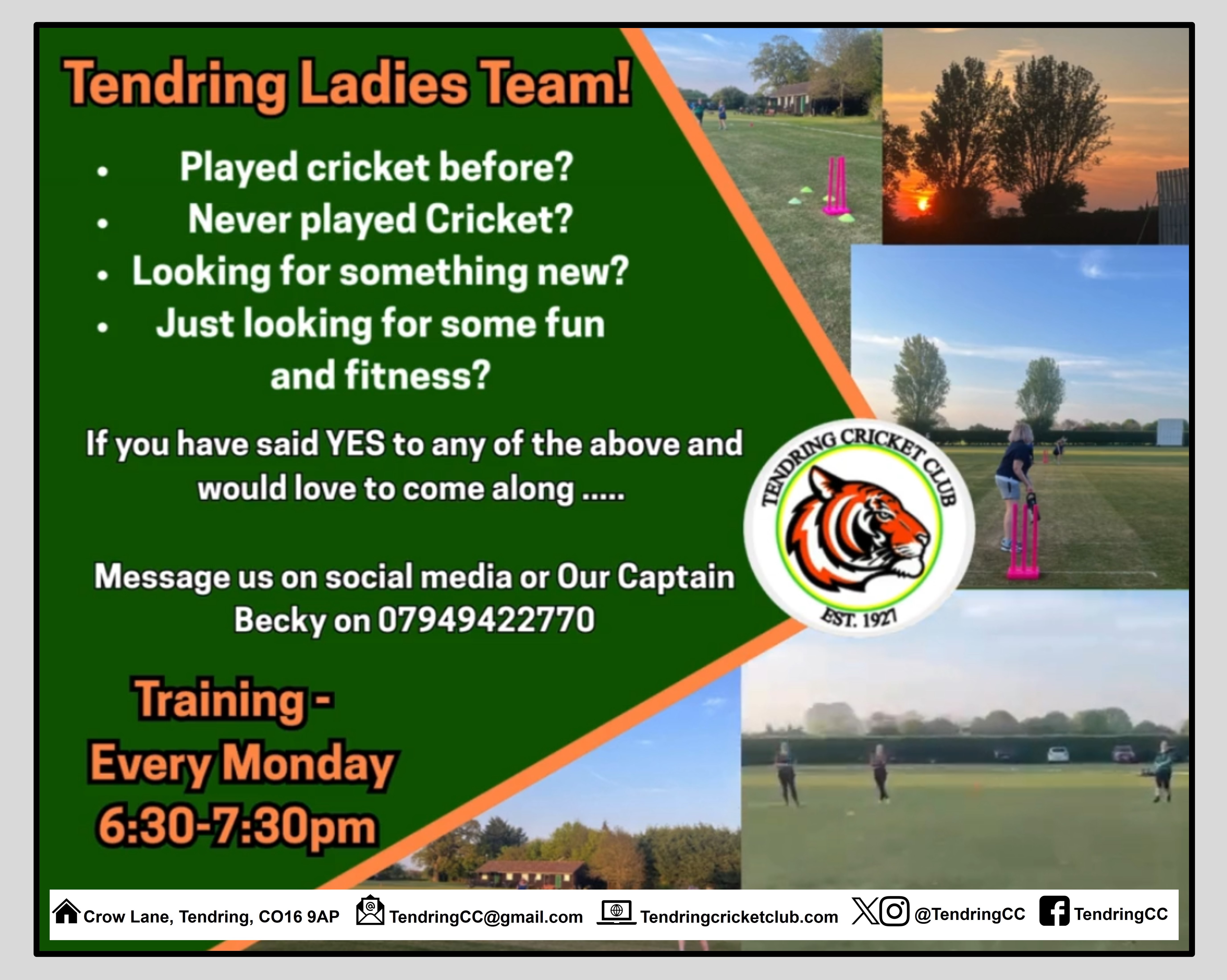 Women’s Training – Tendring Cricket Club